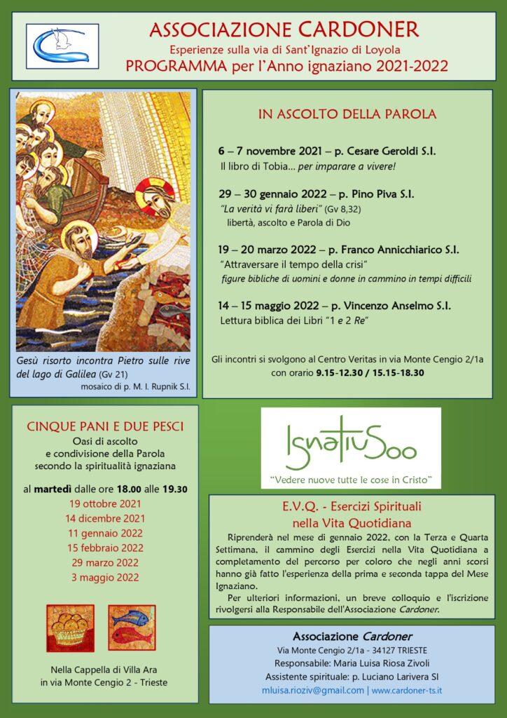 programma dell'associazione CARDONER - Centro Culturale Veritas